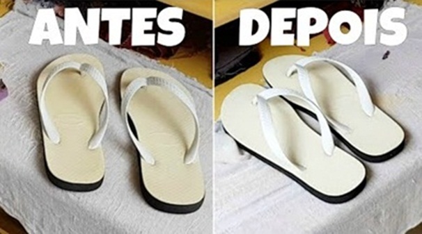 CHINELO ENCARDIDO? SUJO? TÊNIS AMARELADO? VEJA COMO LIMPAR E DEIXAR COM ...